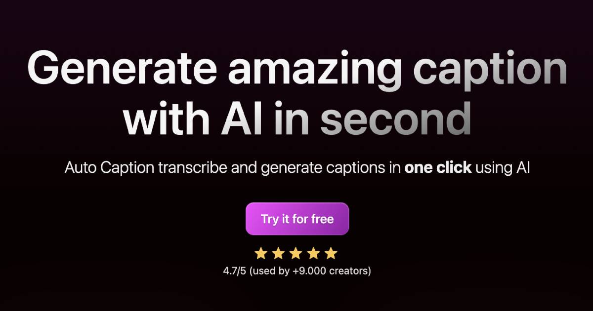 Auto Caption AI - Easy to use